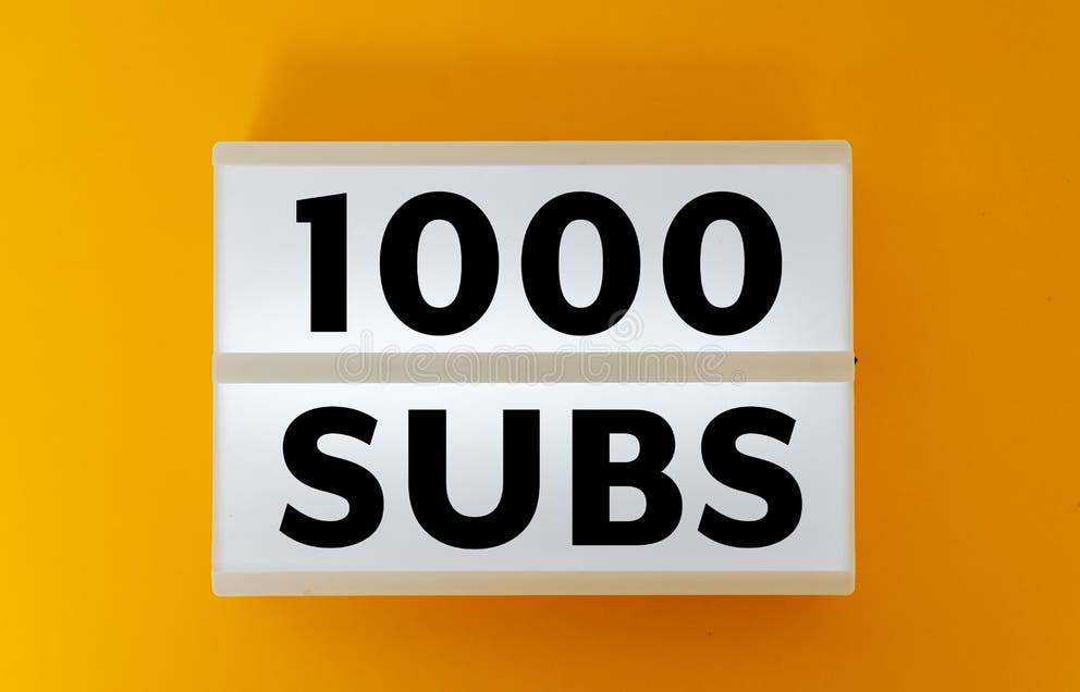 1000 Subs Text on Yellow Background Stock Photo - Image of subs, text ...