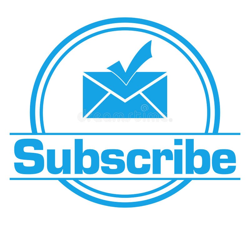 Subscribe Blue Circular Badge Style Stock Illustration - Illustration ...