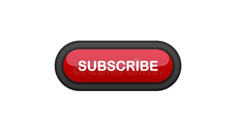 Subscribe Blue Realistic 3D Button Isolated on White Background. Hand ...