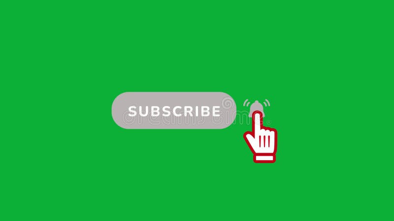 Subscribe Button Animation with Cartoon Hand Cursor Click and Bell Icon ...