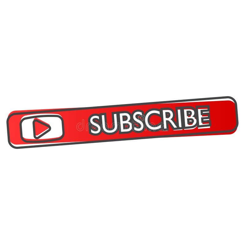 Subscribe Button With Arrow. Vector Subscribe Icon On Red Color Cartoon ...