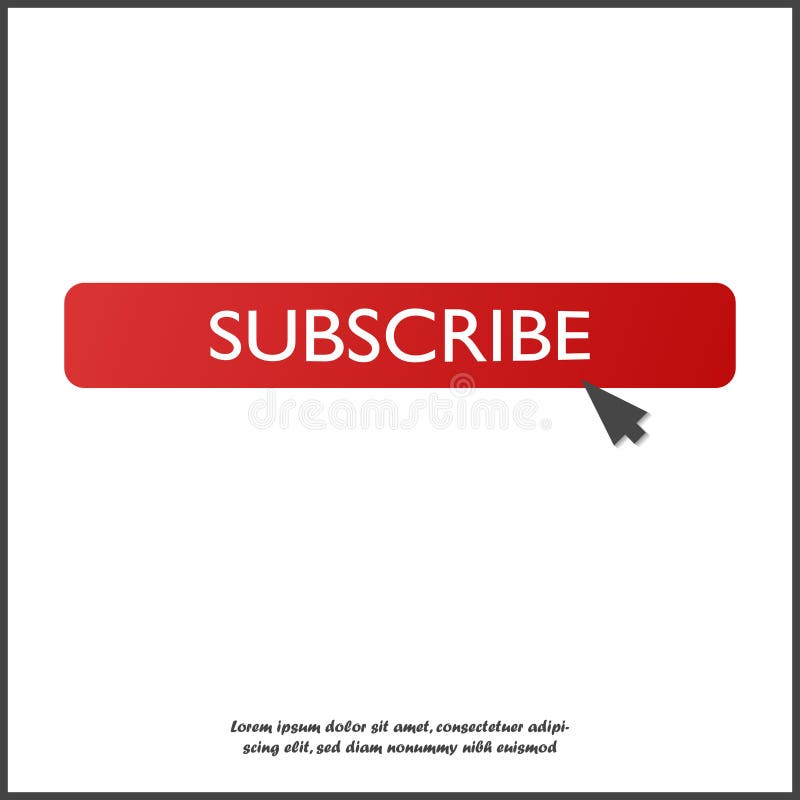 Subscribe Button with Arrow. Vector Subscribe Icon on Red Color on ...