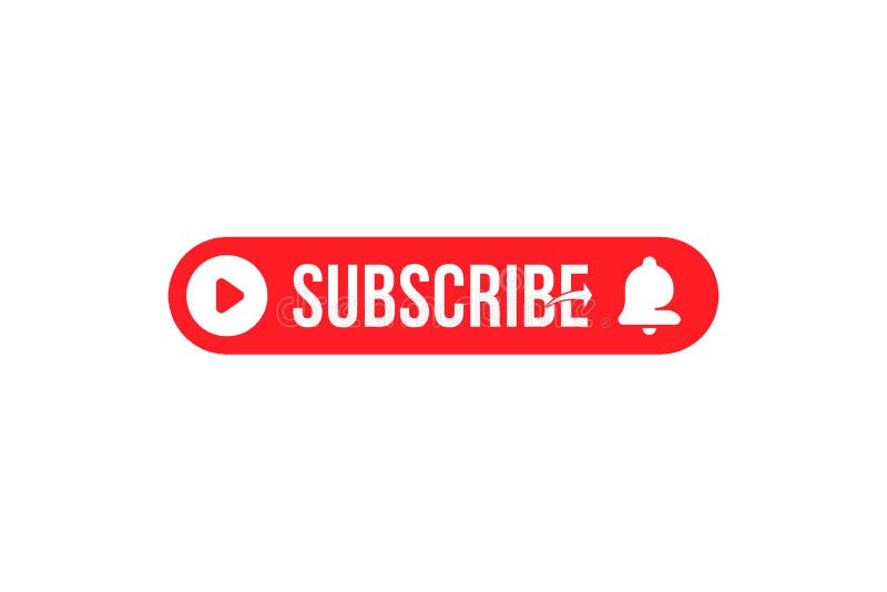Subscribe Button with Bell Icon. Red Button for Channel and Video Blog ...