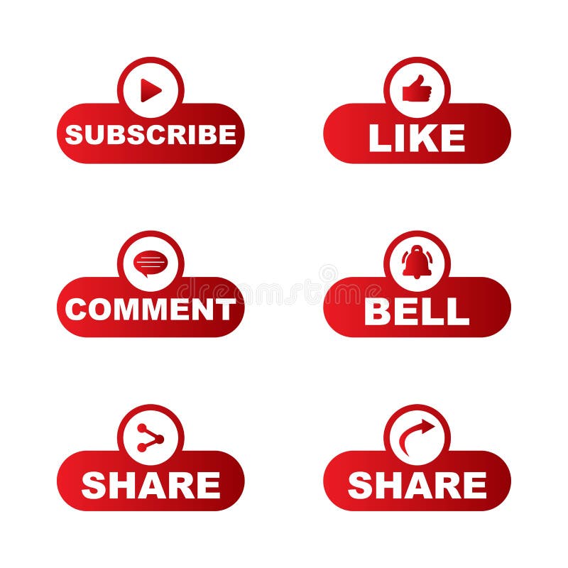 Subscribe Button Collection with Multiple Shapes. Stylish Red Color ... Subscribe Button Collection with Multiple Shapes. Stylish Red Color ...