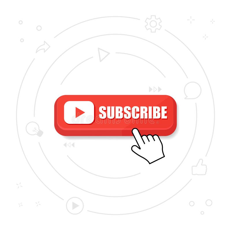 Subscribe Button Color with Arrow Cursor and Shadow. Vector ...