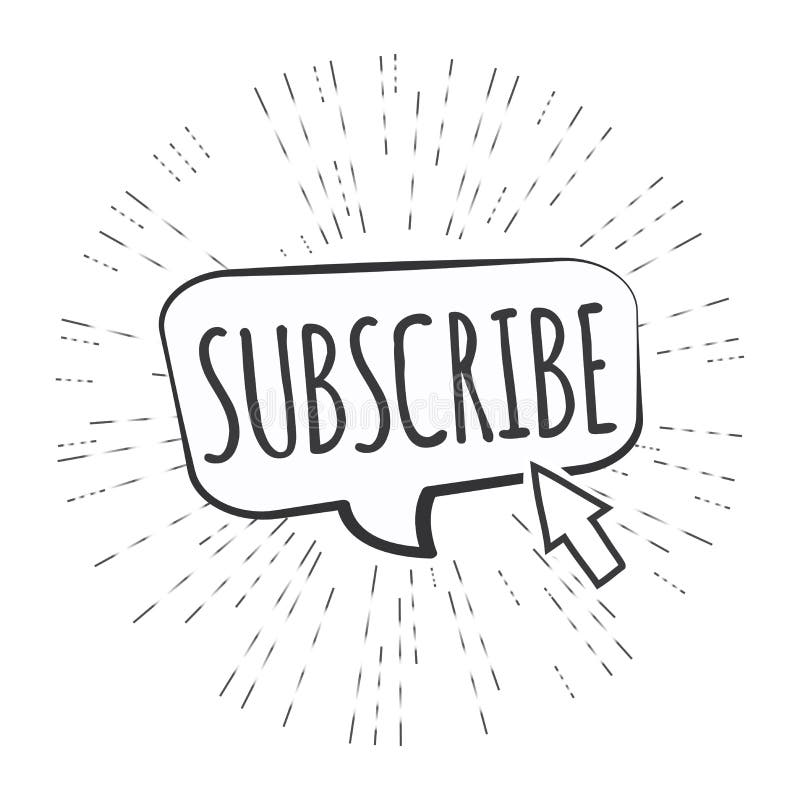 Cool Subscribe Button with Cursor and Notification in Flat Design ...