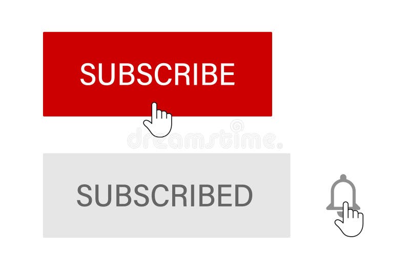 Subscribe Button with Hand Cursor. Subscription Process Illustration ...