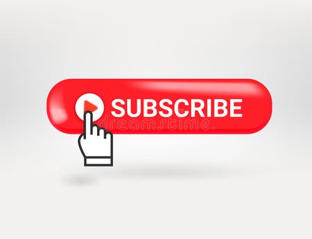 Subscribe Button with Hand Pointer. 3d Vector Illustration Stock Vector ...