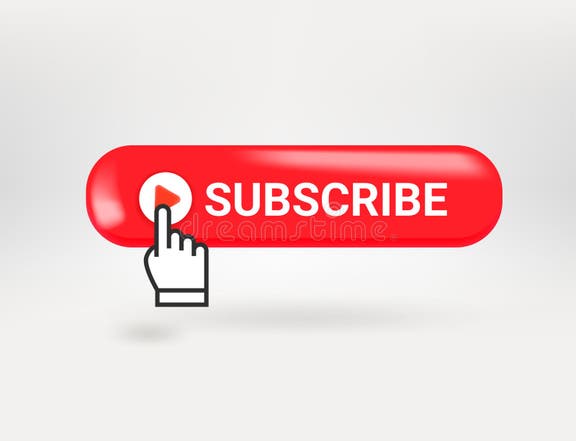 Subscribe Button with Hand Pointer. 3d Vector Illustration Stock Vector ...