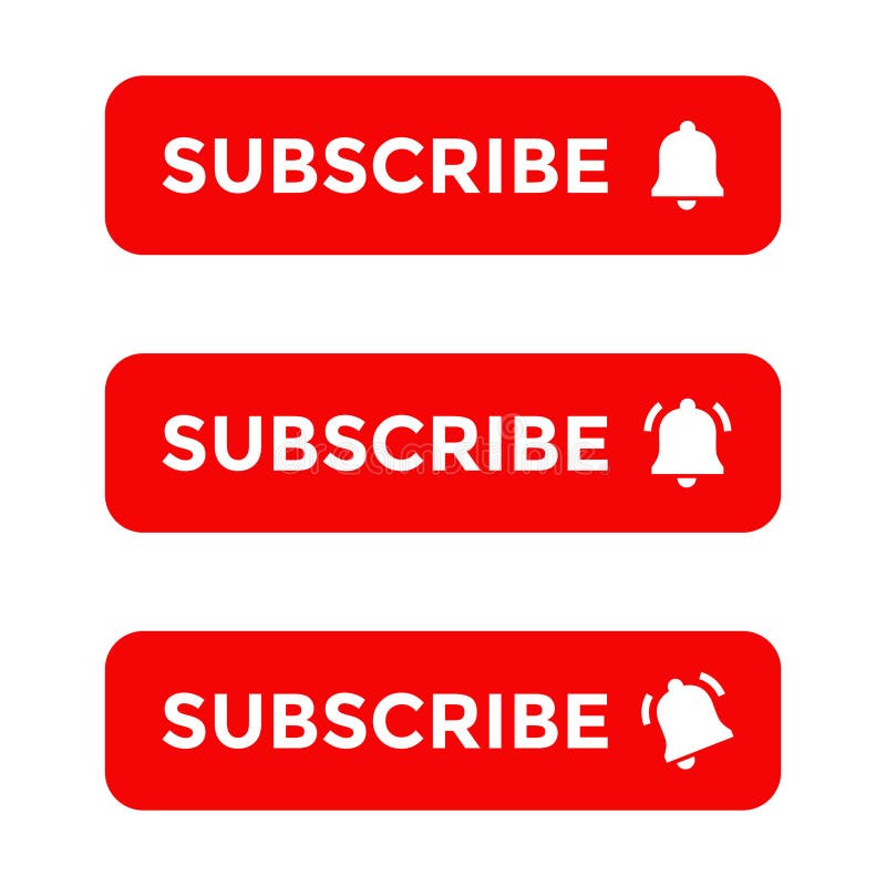 Subscribe Button Icon with Bell. Channel Subscription Elements Stock ...