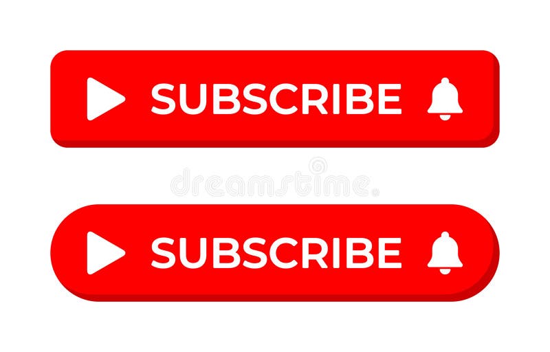 Subscribe Button Icon Set in Flat Design. Youtube Subscription Concept ...