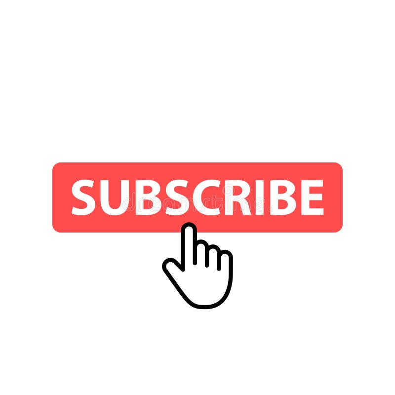 Set Subscribe Button Icons: Cursor, Bell, Like, Comment, Share Sign for ...