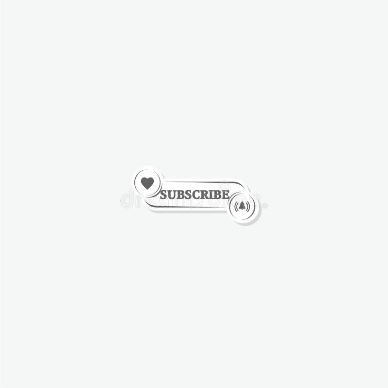 Subscribe Button Line Icon Sticker Isolated on Gray Background Stock ...
