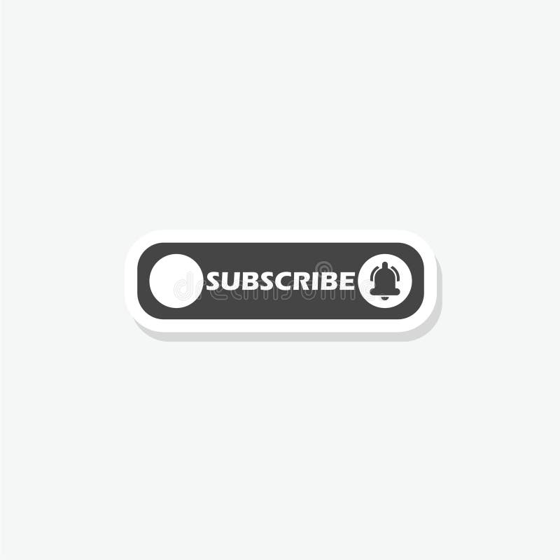 Subscribe Button with Notification Bell Icon Sticker Isolated on Gray ...