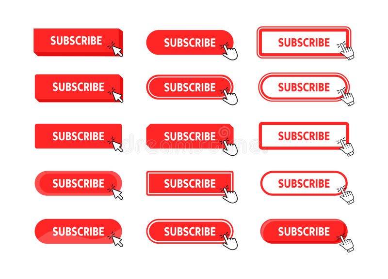 Subscribe Button with Pointer Clicking. Web Button. Finger Pressing ...