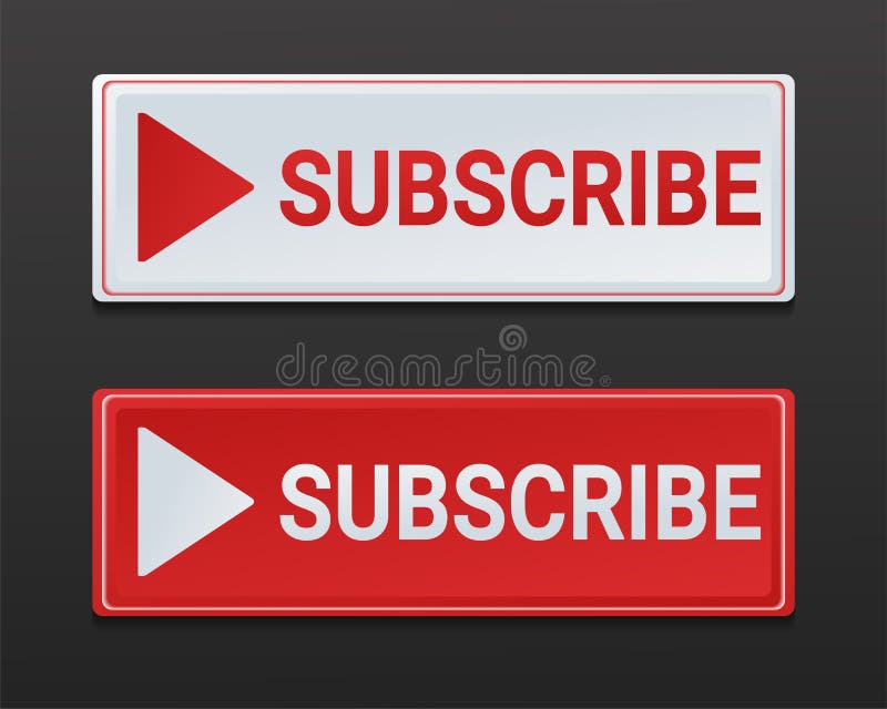 Subscribe Button. Red and White Subscribe Button Box To Channel, Blog ...