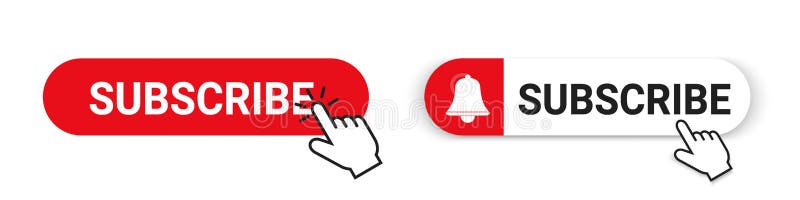 Subscribe Button Set - Different Vector Illustrations - Isolated on ...