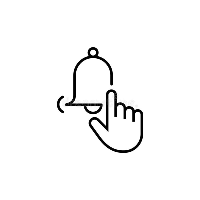 Subscribe Button Symbol Notification Bell Outline Stock Vector ...