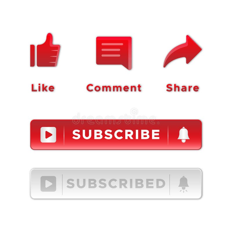 Youtube Subscribe Like Comment Stock Illustrations – 368 Youtube ...