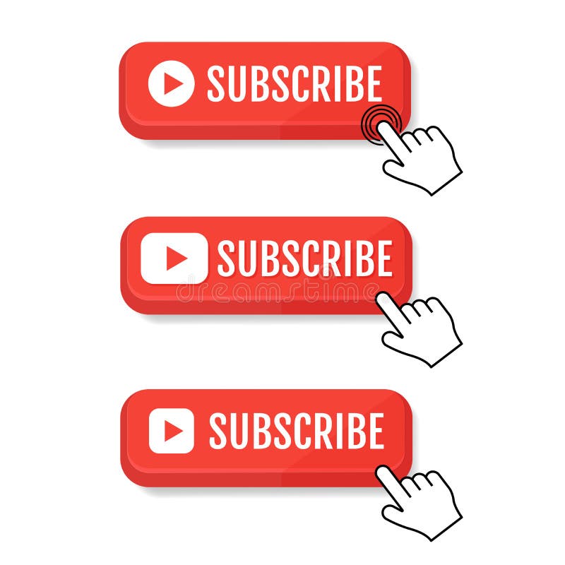 Subscribe, Call Button and Hand Cursor. Red Button for Subscribing To a ...
