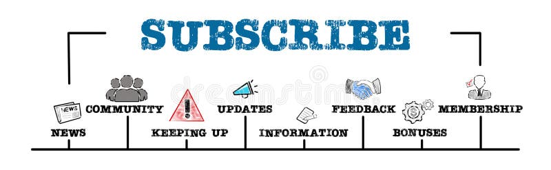 SUBSCRIBE Concept. Illustration with Keywords and Icons Stock ...