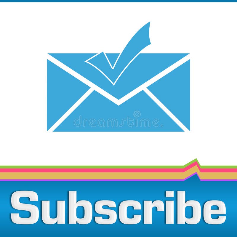 Subscribe Bottom Text Blue Colorful Stock Illustration - Illustration ...
