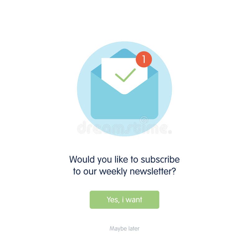 Subscribe an e-mail pop up stock vector. Illustration of promotion ...