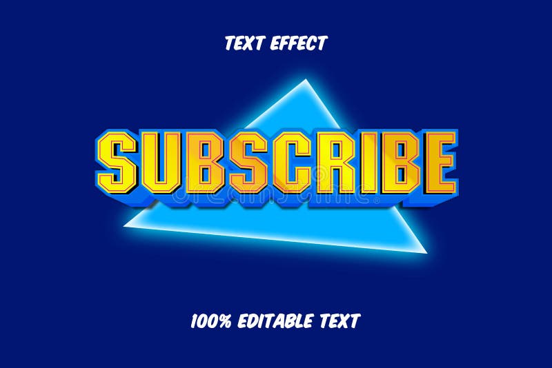 Subscribe Editable Text Blue Color Stock Vector - Illustration of ...