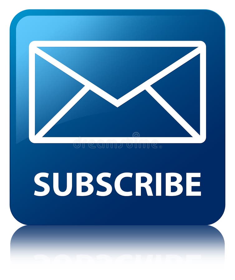 Subscribe (email Icon) Blue Square Button Stock Illustration ...