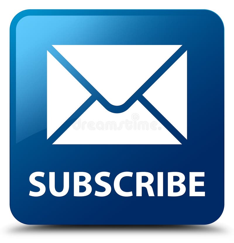 Subscribe (email Icon) Blue Square Button Stock Illustration ...