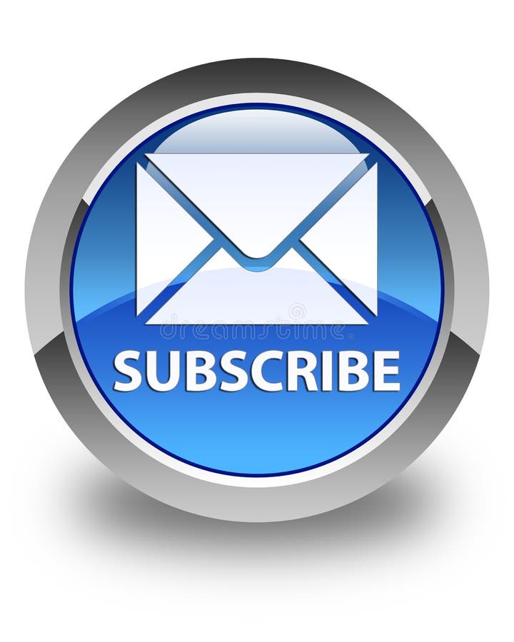 Subscribe (email Icon) Glossy Blue Round Button Stock Illustration ...
