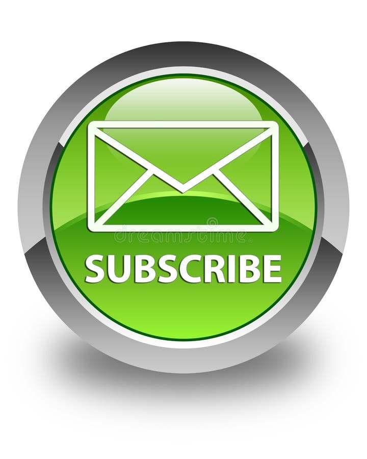 Subscribe (email Icon) Glossy Green Round Button Stock Illustration ...