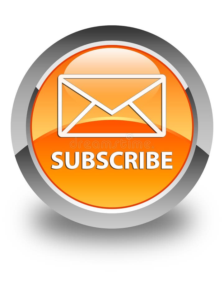Subscribe (email Icon) Glossy Orange Round Button Stock Illustration ...