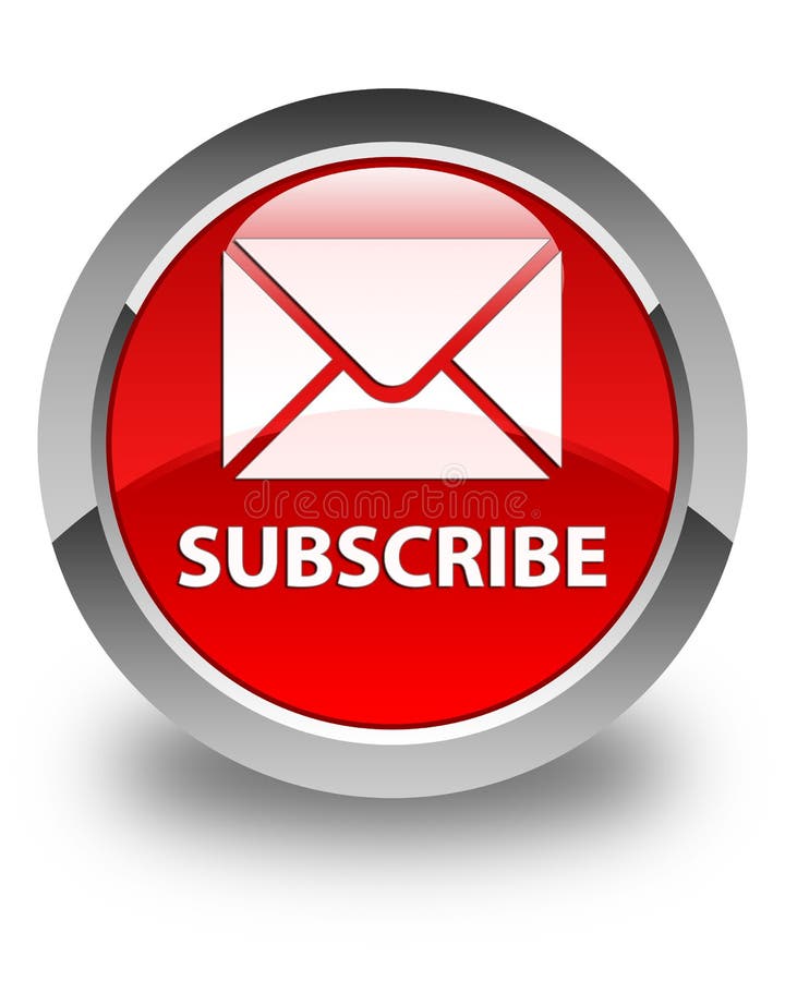 Subscribe (email Icon) Glossy Red Round Button Stock Illustration ...