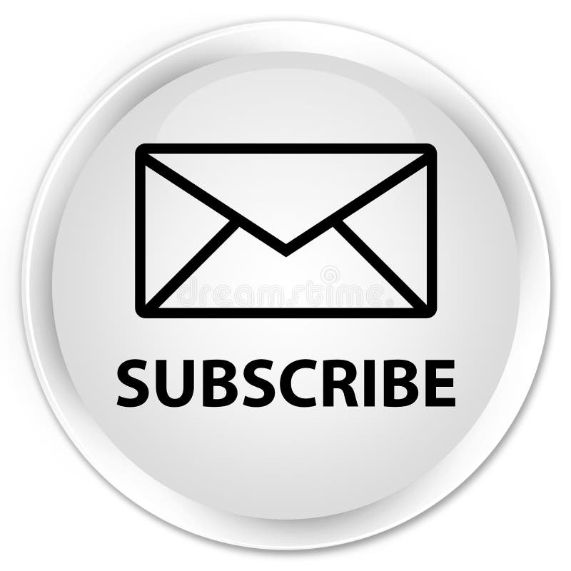 Subscribe (email Icon) Premium White Round Button Stock Illustration ...