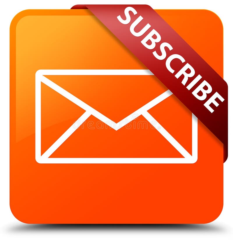 Subscribe (email Icon) Orange Square Button Red Ribbon in Corner Stock ...