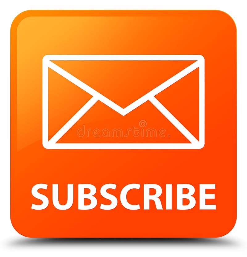 Subscribe (email Icon) Orange Square Button Stock Illustration ...