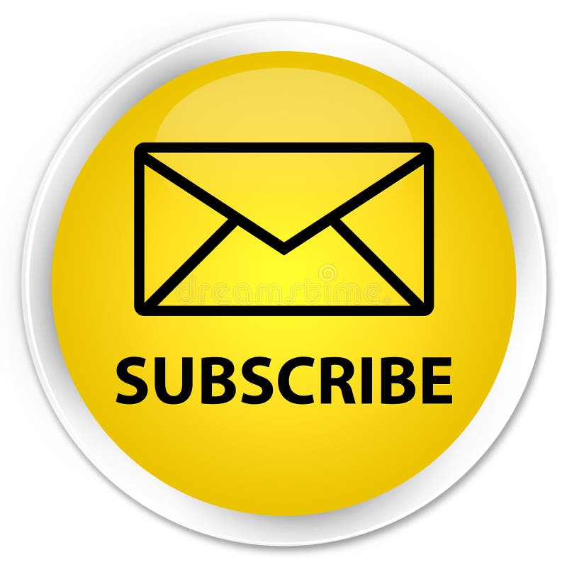 Subscribe (email Icon) Premium Yellow Round Button Stock Illustration ...