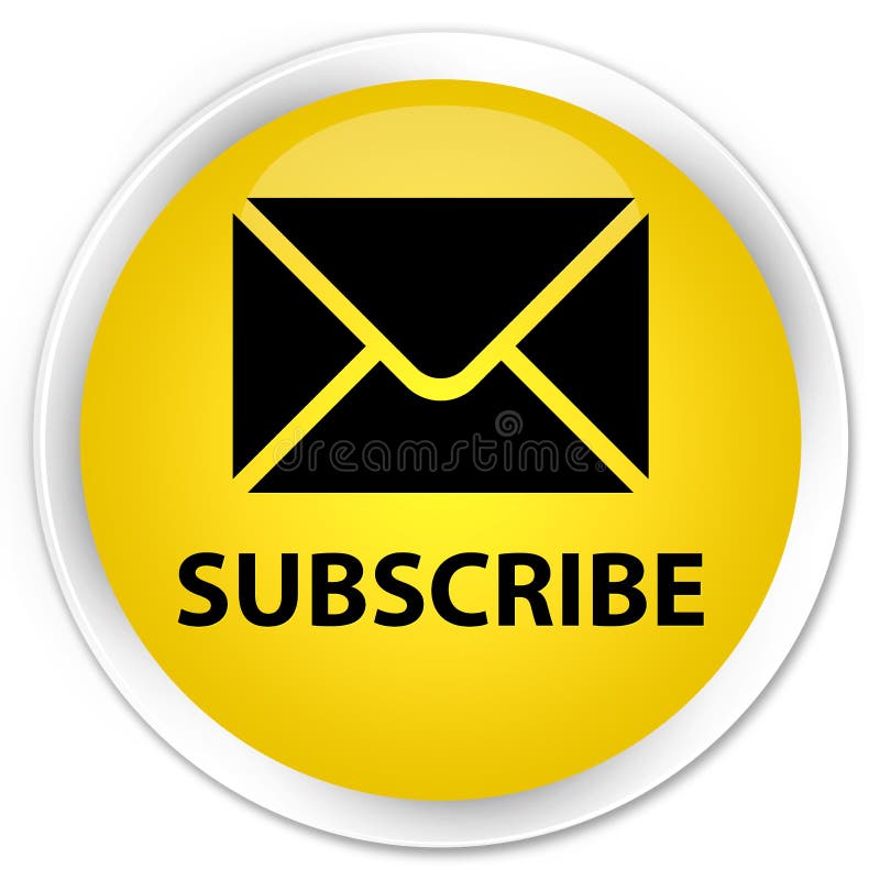 Subscribe (email Icon) Premium Yellow Round Button Stock Illustration ...