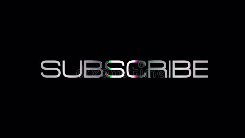 Seamless Subscribe. Scrolling Title Animation on Black Background Stock ...