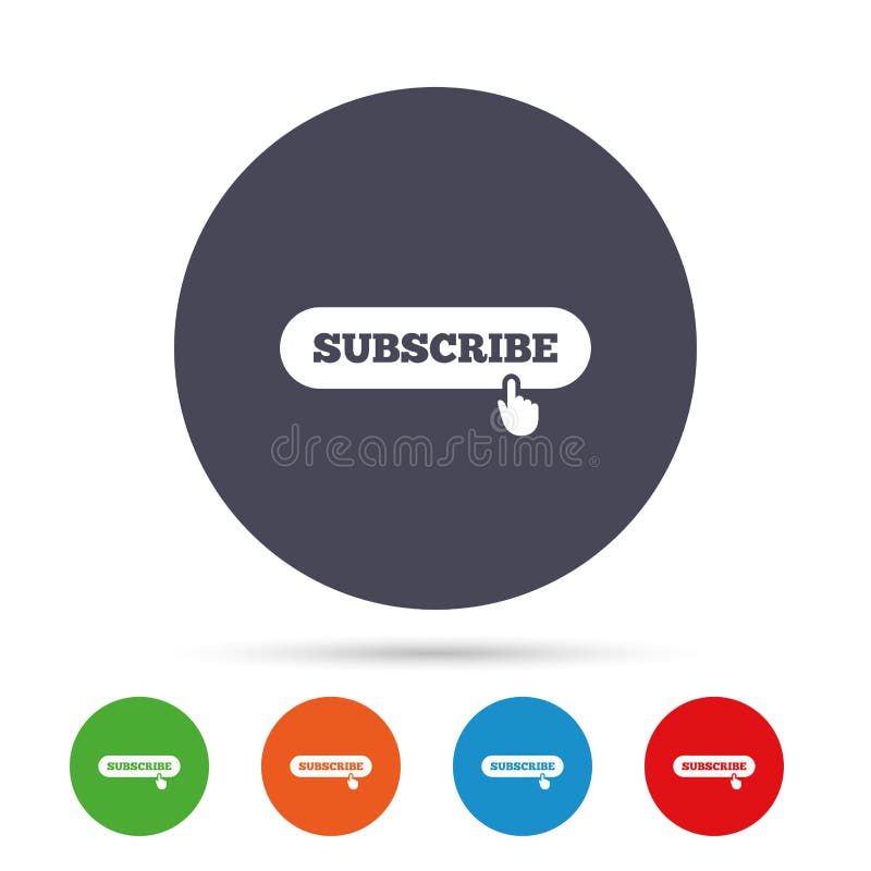Subscribe with Hand Pointer Icon. Membership. Stock Vector ...