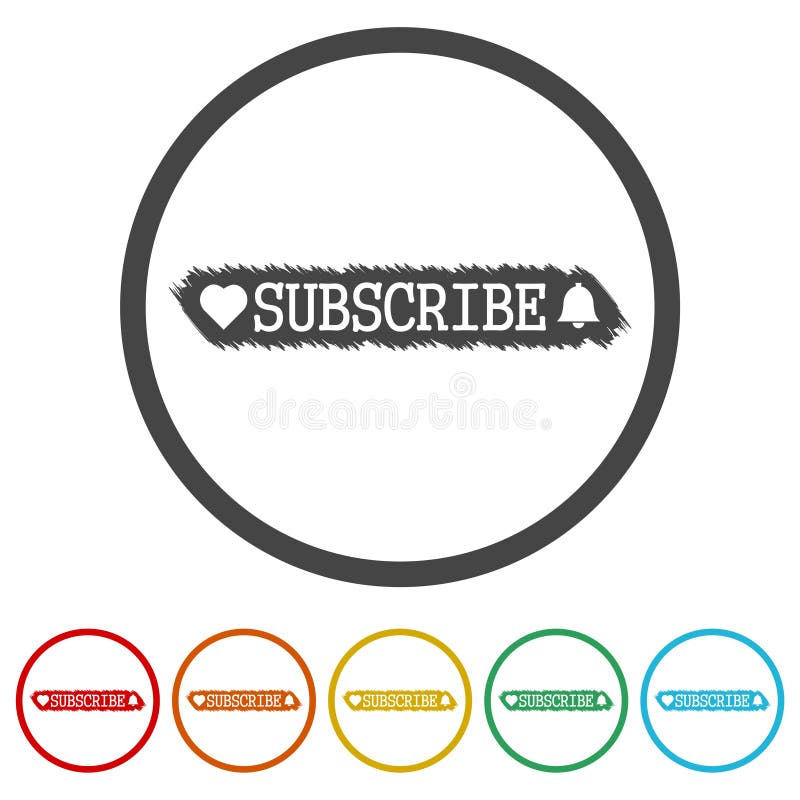 Subscribe Icon. Set Icons in Color Circle Buttons Stock Vector ...
