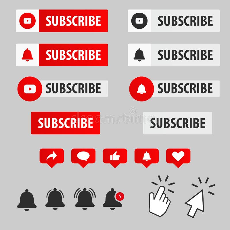 Subscribe Interface Button and Cursor Stock Vector - Illustration of ...