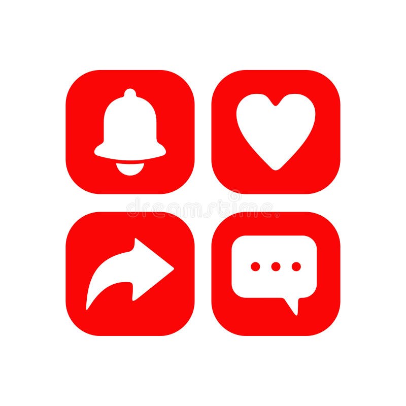 Subscribe, Like, Share and Comment Button Logo Design for Social Media ...