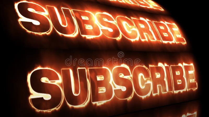Seamless Subscribe. Scrolling Title Animation on Black Background Stock ...