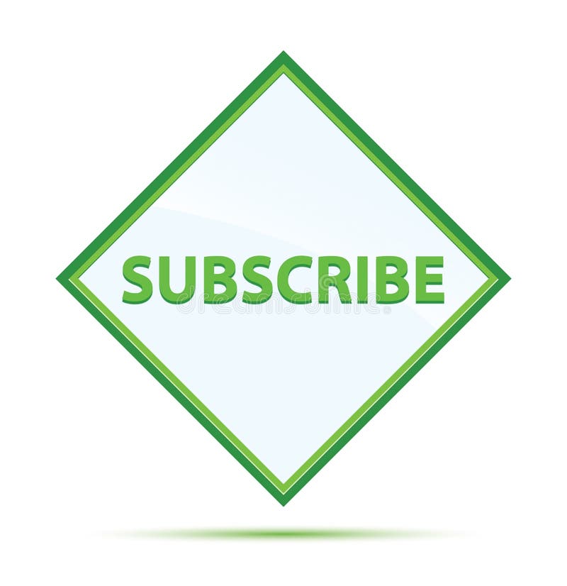 Subscribe Modern Abstract Green Diamond Button Stock Illustration ...
