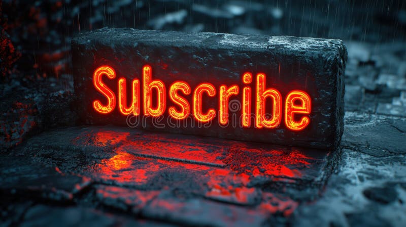 Subscribe Neon Sign Glowing Brightly on Textured Surface, Creating ...