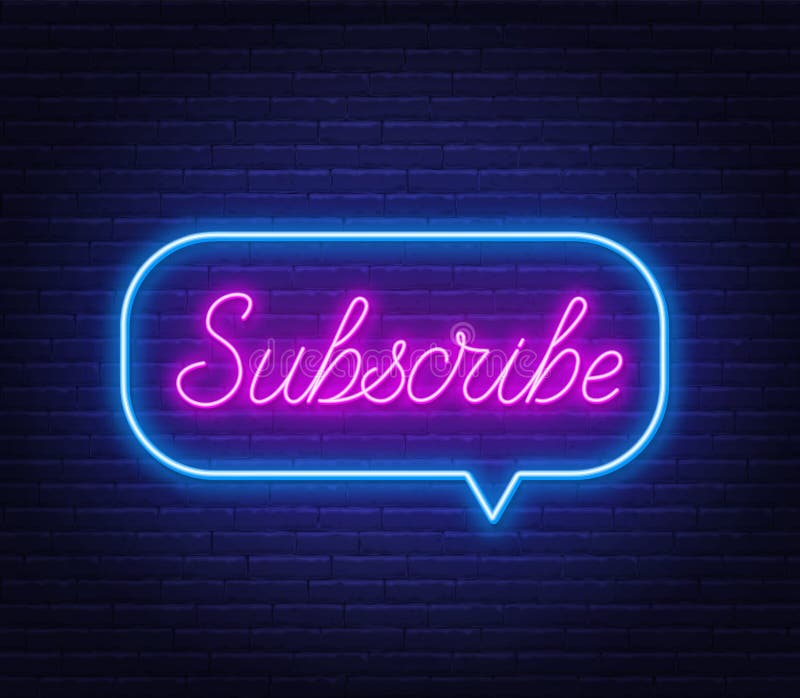 Subscribe Neon Light Green Square Button Stock Illustration ...
