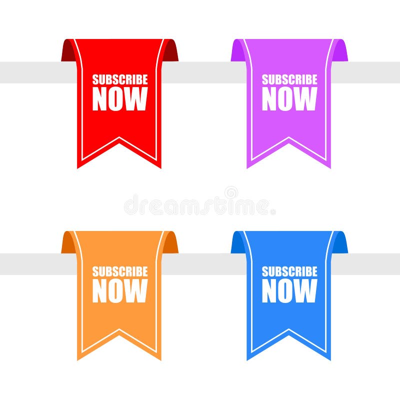 Subscribe Now Hanging Ribbon Stock Vector - Illustration of seal, green ...