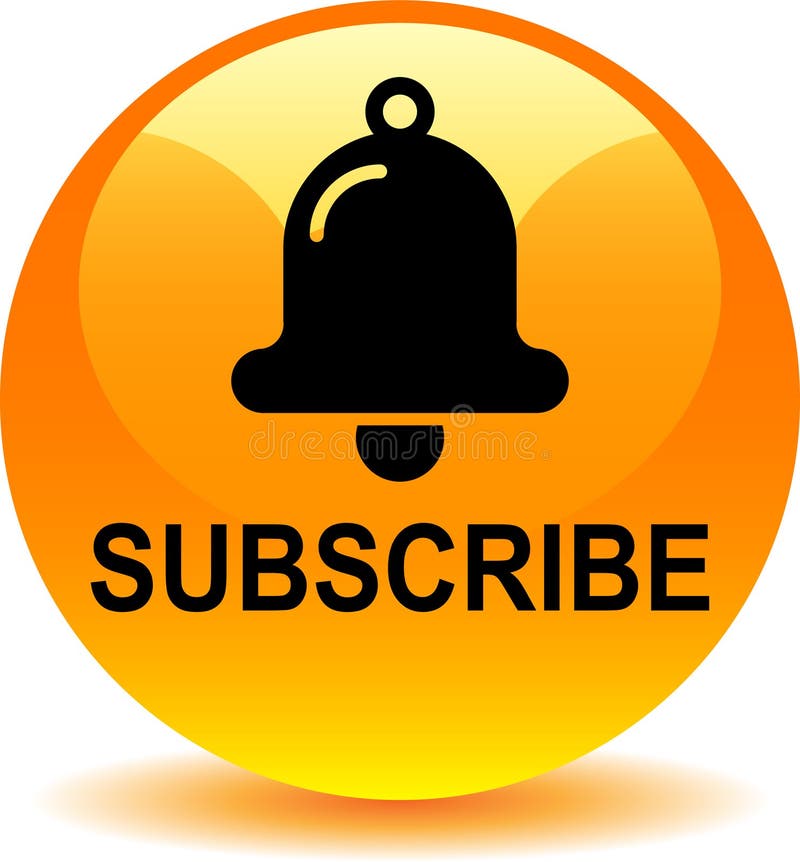 Orange Subscribe Button in Black Backdrop Stock Illustration ...